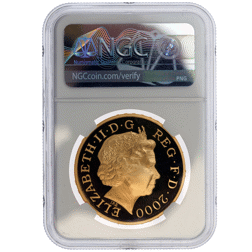 Pre-Owned 2000 UK Millennium £5 Proof Gold Coin - NGC Graded PF69 Ultra ...