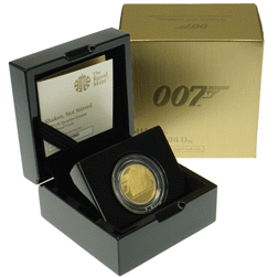 Pre-Owned 2020 The Royal Mint James Bond 007 Shaken Not Stirred 1/4oz ...