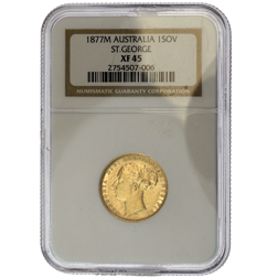 Pre-Owned 1877 Melbourne Mint Victoria Young Head Full Sovereign Gold Coin - NGC Graded XF 45 ...