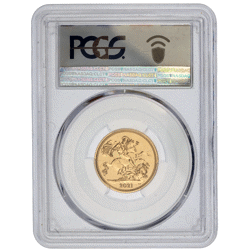 Pre-Owned 2021 UK Full Sovereign Gold Coin - PCGS Graded MS69 - 860843. ...