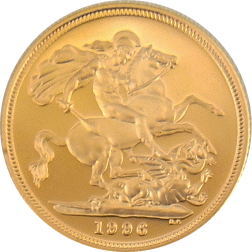 Pre-Owned 1996 UK Full Sovereign Proof Design Gold Coin | Out Of Stock | Atkinsons Bullion