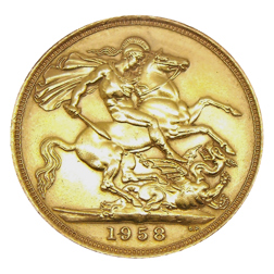 Pre-Owned 1958 UK Elizabeth II Full Sovereign Gold Coin | Out Of Stock ...