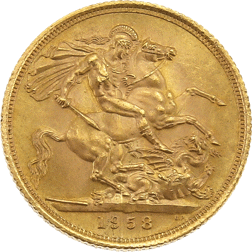 Pre-Owned 1958 UK Elizabeth II Full Sovereign Gold Coin | Out Of Stock ...