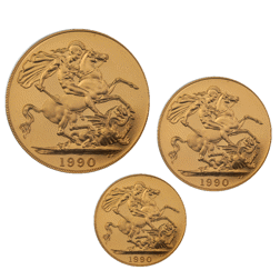 Pre-Owned 1990 UK Double, Full & Half Sovereign Gold Proof 3-Coin Set | Out Of Stock | Atkinsons ...