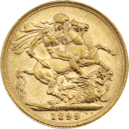 Pre-Owned 1899 London Mint Victoria 'Veiled Head' Full Sovereign Gold ...