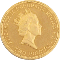 Pre-Owned 1995 UK Elizabeth II Dove Design Double Sovereign Gold Coin ...