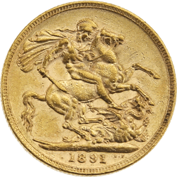 Pre-Owned 1891 London Mint Victoria Jubilee Head Full Sovereign Gold ...