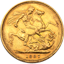 Pre-Owned 1887 Sydney Mint Victoria Jubliee Head Full Sovereign Gold ...
