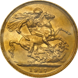 Pre-Owned 1917 Sydney Mint George V Full Sovereign Gold Coin | Out Of ...