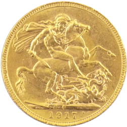 Pre-Owned 1917 Perth Mint George V Full Sovereign Gold Coin | Out Of ...