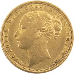 Pre-Owned 1871 London Mint Victoria Young Head Full Sovereign Gold Coin ...