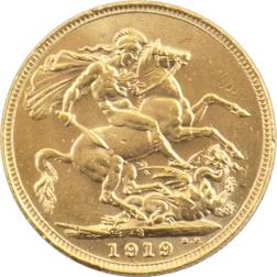 Pre-Owned 1919 Sydney Mint George V Full Sovereign Gold Coin - Boxed ...