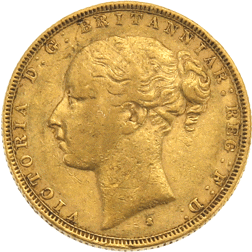 Pre-Owned 1880 Sydney Mint Victoria Young Head Full Sovereign Gold Coin ...