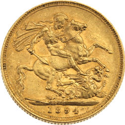 Pre-Owned 1894 Sydney Mint Victoria 'Veiled Head' Full Sovereign Gold ...