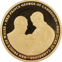 Pre-Owned 2013 Cook Islands Prince George of Cambridge Gold Proof Coin ...