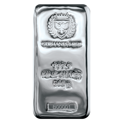 Germania Mint 500g Cast Silver Bar | 500g Silver Bars | Atkinsons Bullion