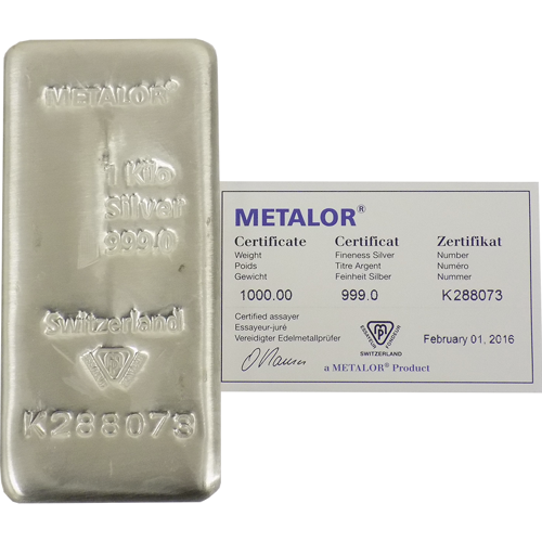 Pre-Owned Metalor 1Kg Silver Bar | Out Of Stock | Atkinsons Bullion