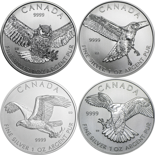 Pre-Owned 2014 - 2015 Canadian Bird of Prey 1oz Silver Coin Series 4 ...