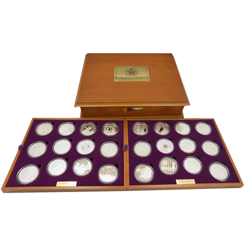 Pre-Owned UK 2003 Proof Golden Jubilee 24 Silver Coin Collection - VAT ...