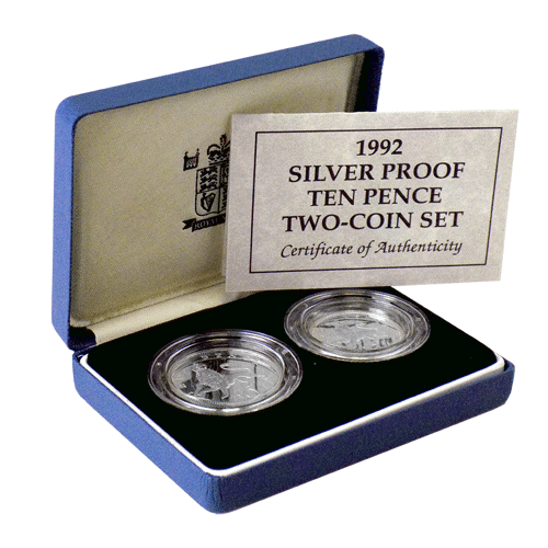 Pre-Owned 1992 UK Ten Pence Proof Silver 2-Coin Set - VAT Free | Pre ...