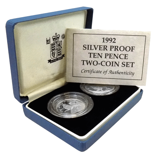 Pre-Owned 1992 UK 10p Proof Silver 2-Coin Set - VAT Free | Pre-Owned ...
