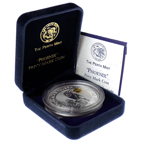 Pre-Owned 1997 Australia Kookaburra Phoenix Privy Mark 1oz Silver Coin ...