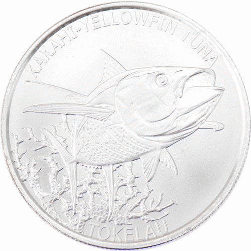 Pre-Owned 2014 Tokelau Kakahi-Yellowfin Tuna 1oz Silver Coin - VAT Free ...