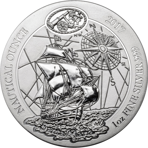 Pre-Owned 2017 Rwanda Santa Maria Nautical Ounce 1oz Silver Coin - VAT ...