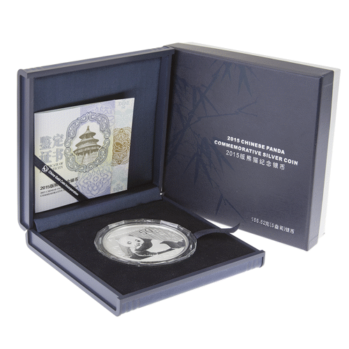 Pre-Owned 2015 Chinese Panda Proof 5oz Silver Coin - VAT Free | Out Of ...