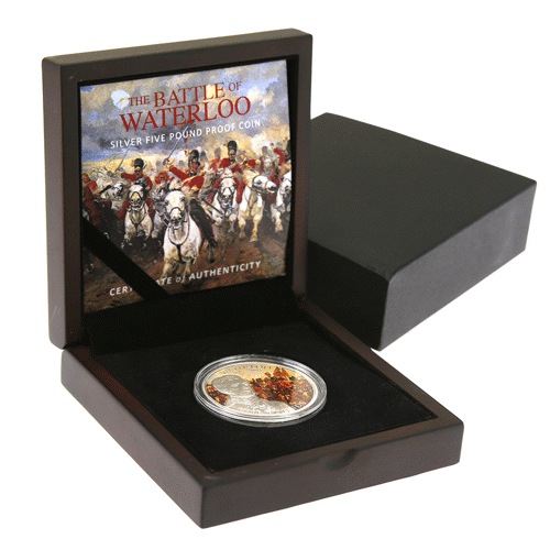 Pre-Owned Guernsey 2015 Battle of Waterloo Silver £5 Proof Coin - VAT ...