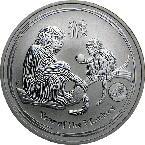 Pre-Owned 2016 Australian Lunar Monkey 'Privy' Lion 1oz Silver Coin ...