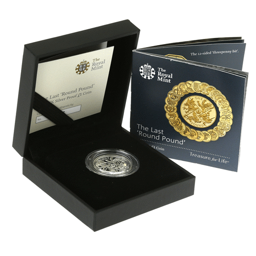 Pre-Owned 2016 UK the Last 'Round Pound' £1 Proof Silver Coin - Missing ...