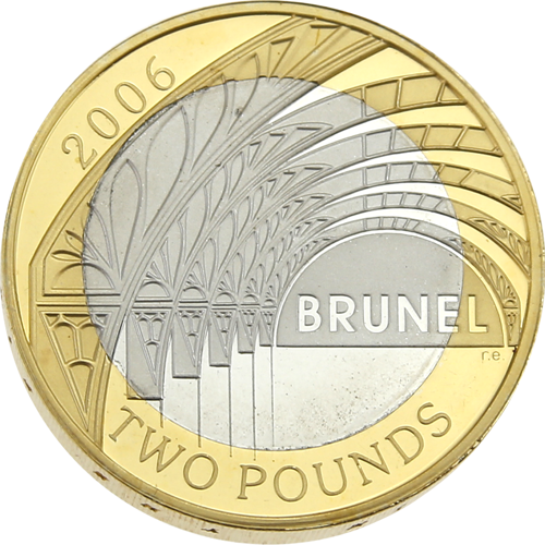 Pre-Owned 2006 UK Brunel £2 Piedfort Silver Proof Design Coin - VAT ...