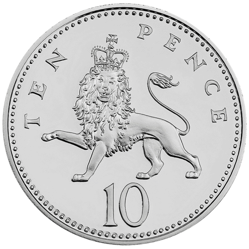 Pre-Owned 1992 UK 10p Piedfort Proof Design Silver Coin - VAT Free ...