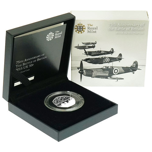 Pre-Owned 2015 UK 75th Anniversary of the Battle of Britain 50p Proof ...