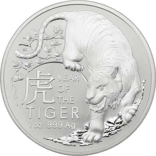 Pre-Owned 2022 Royal Australian Mint Year Of The Tiger 1oz Silver Coin ...
