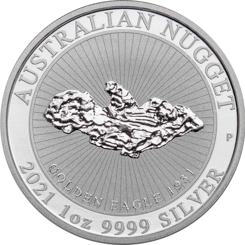 Pre-Owned 2021 Australian Golden Eagle Nugget 1oz Silver Coin - VAT ...