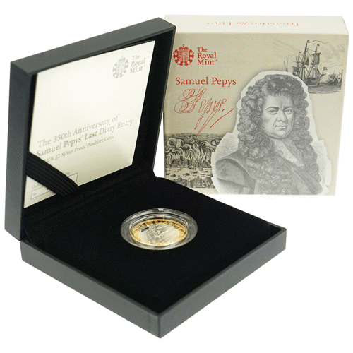 Pre-Owned 2019 UK Samuel Pepys £2 Silver Piedfort Proof Coin - VAT Free ...