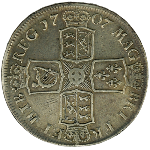 Pre-Owned 1707 Queen Anne Edinburgh Mint Crown Silver Coin - VAT Free ...