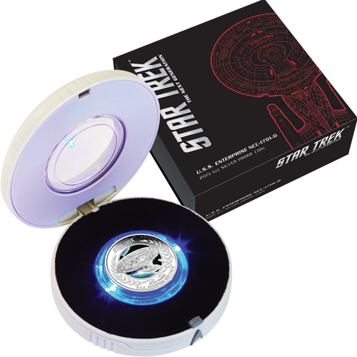 Pre-Owned 2015 Star Trek: U.S.S. Enterprise NCC-1701-D 1oz Silver Proof ...