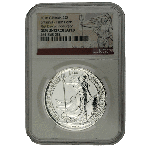 Pre-Owned 2018 UK Britannia 1oz Silver Coin - NGC Graded Gem ...