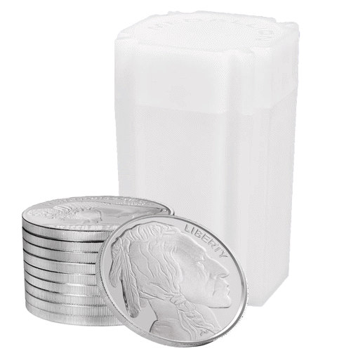 Silvertowne Buffalo 1/4oz Silver Round - Tube of 20 | 1/4oz Silver ...