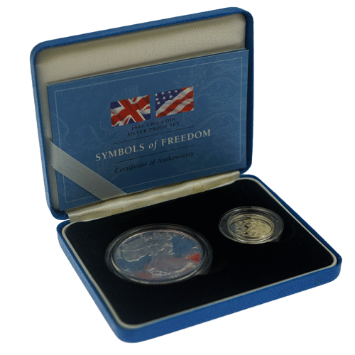 Pre-Owned 1997 Symbols of Freedom Proof Silver 2-Coin Set - VAT Free ...