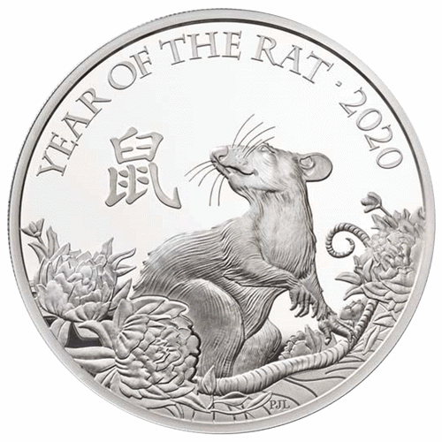 Pre-Owned 2020 UK Lunar Rat 1oz Proof Design Silver Coin - VAT Free ...