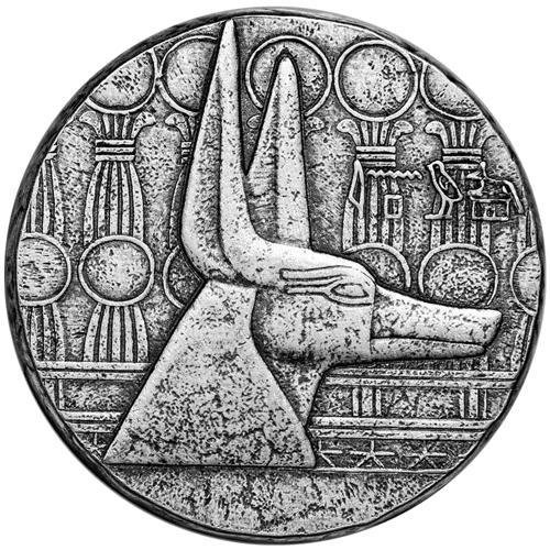 Pre-Owned 2021 Republic of Chad Egyptian Relic Anubis 5oz Silver Coin ...