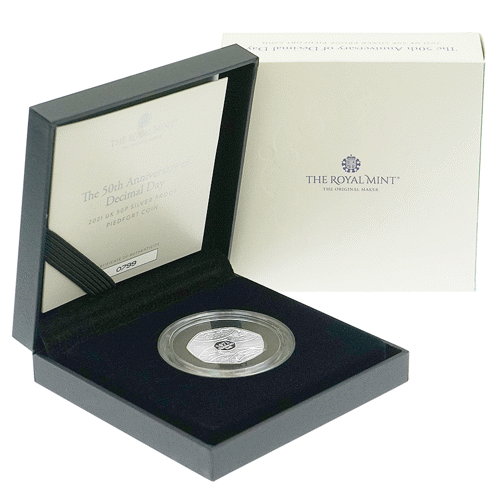 Pre-Owned 2021 UK Decimal Day 50th Anniversary 50p Piedfort Proof ...