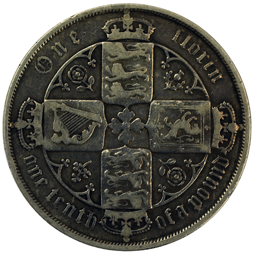 Pre-Owned 1883 UK Victoria Gothic Florin Silver Coin - VAT Free | Out ...