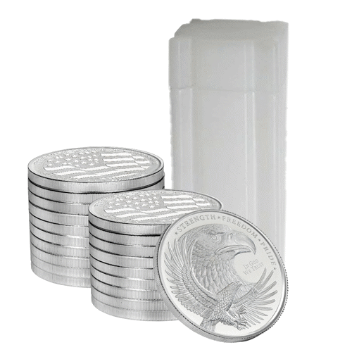 GSM Eagle 1/2oz Silver Round - Full Tube of 20 Coins | 1/2oz Silver ...