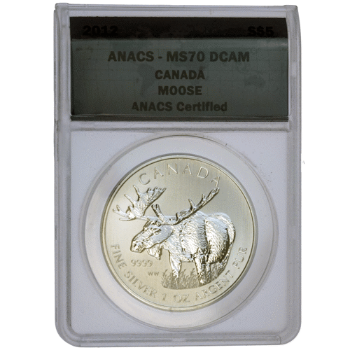 Pre-Owned 2012 Canadian Moose 1oz Silver Coin - ANACS Graded MS70 ...