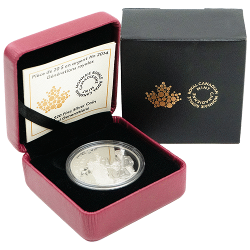 Pre-Owned 2014 Canadian Royal Generations $20 Proof Silver Coin - VAT ...